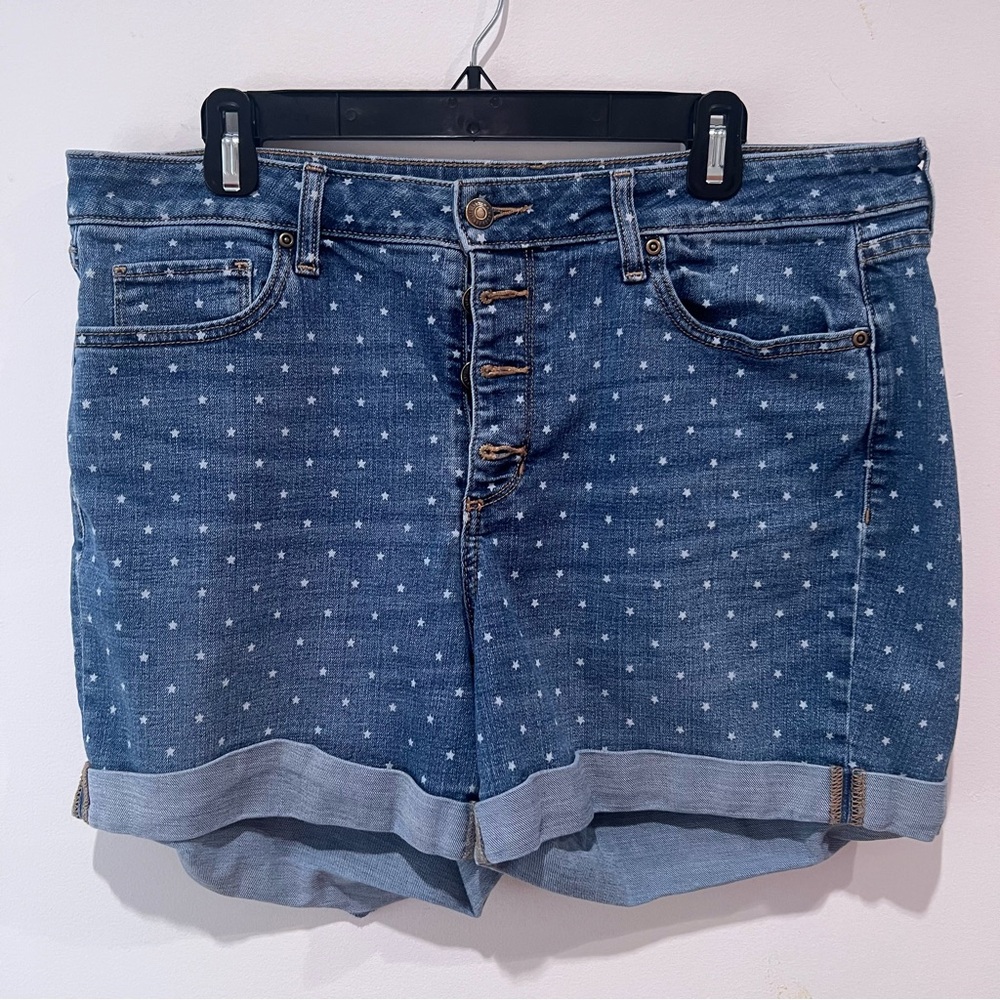 Sonoma Denim Shorts With White Star Pattern - Gem
